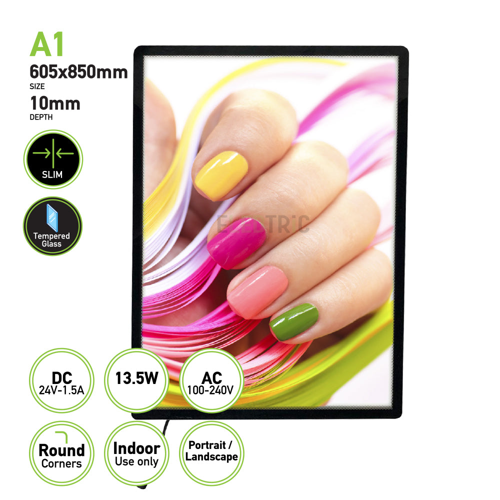 LED Light Box Black Slim Advertising Wall Mounted Display – Eledtric