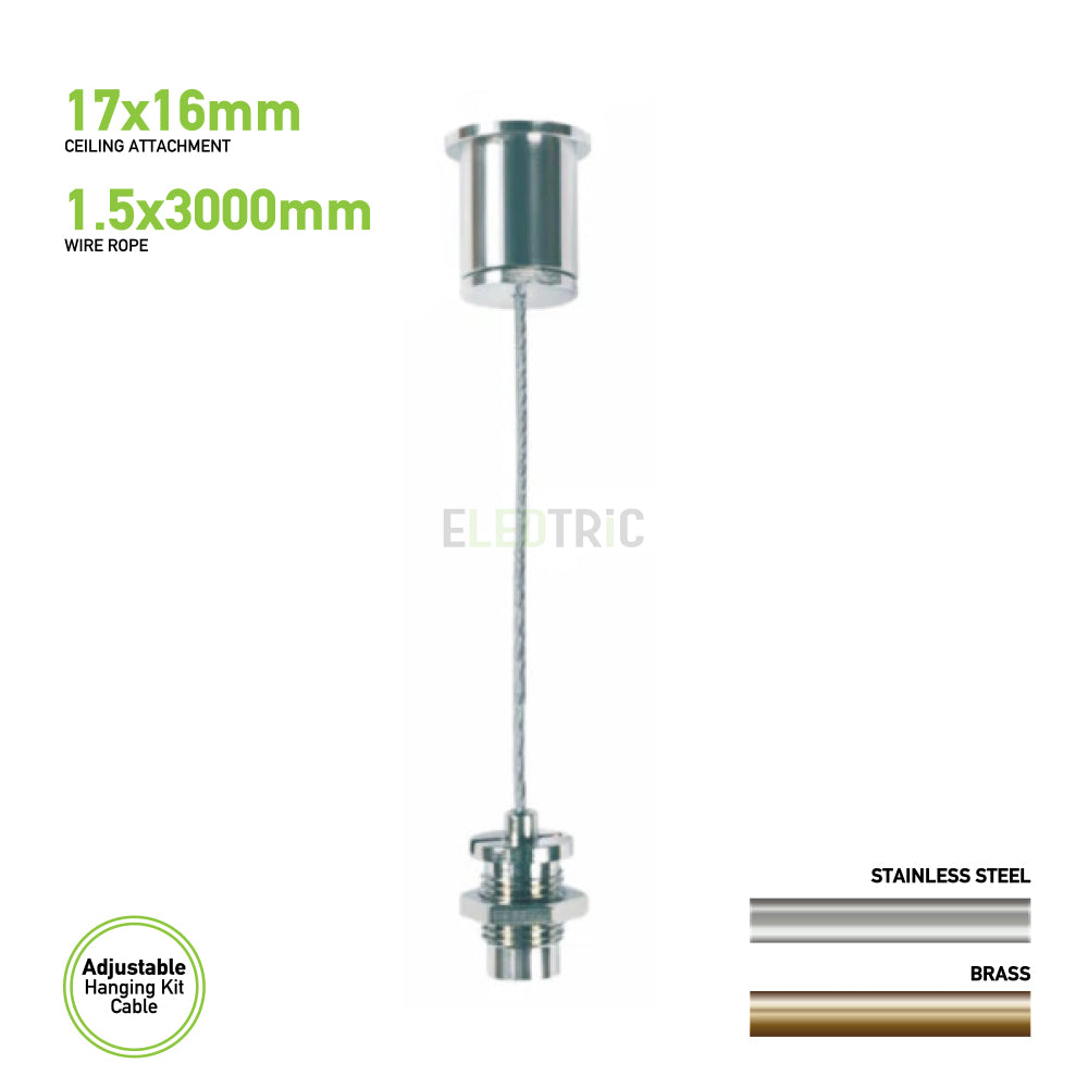 LED Panel Light Hanging Kit Adjustable Galvanized Stainless Steel Cabl ...