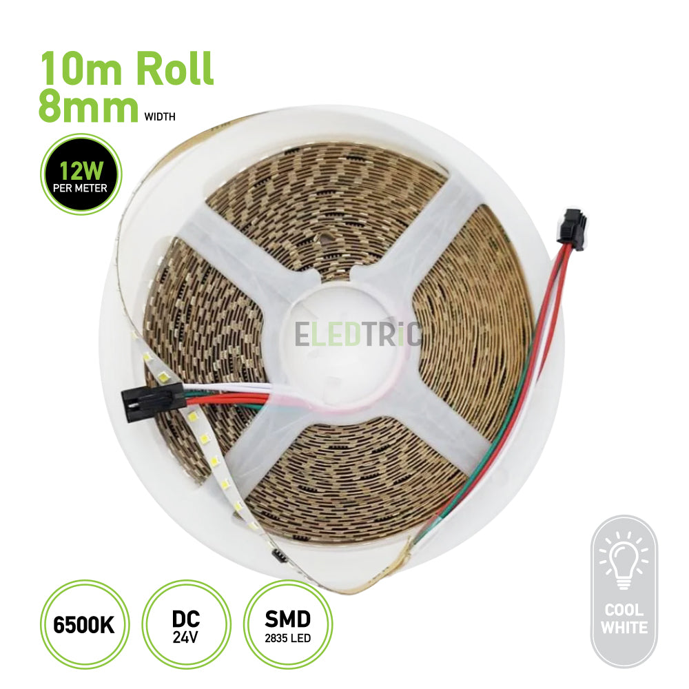 SMD 2835 LED Strip Light 10m Roll 6500K – Eledtric
